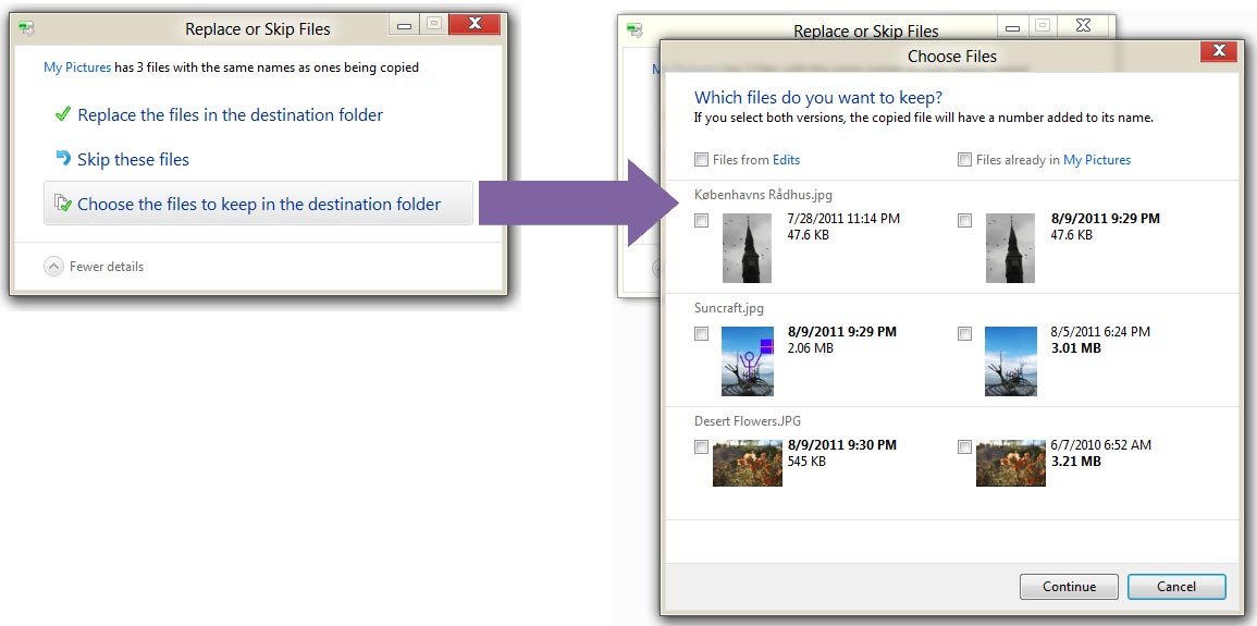 The making of Windows 8 file name collision experience